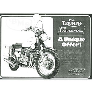 Triumph 1976 Sales Leaflet Cardinal model special export specification ...